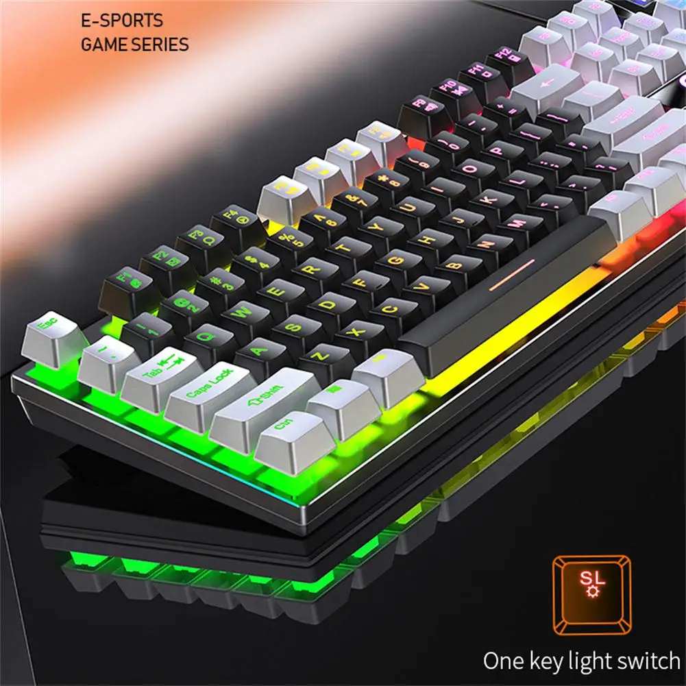 K500-104-Keys-Gaming-Keyboard-Wired-Color-blocking-Backlight-Mechanical ...