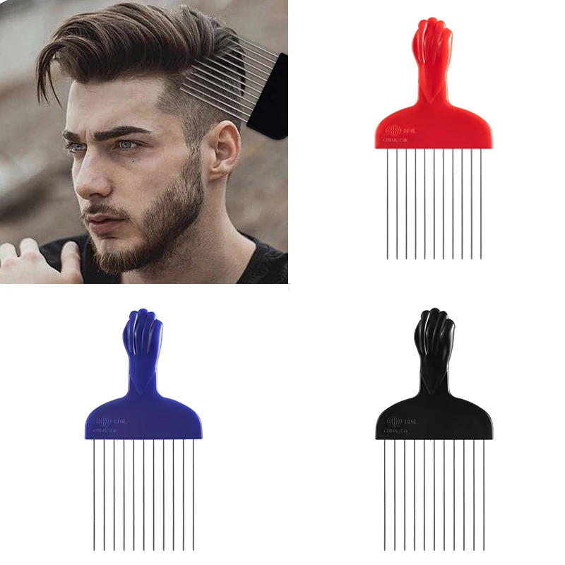 Salon-Use-Black-Metal-African-American-Pick-Comb-Hair-Combs-Afro-Hair ...
