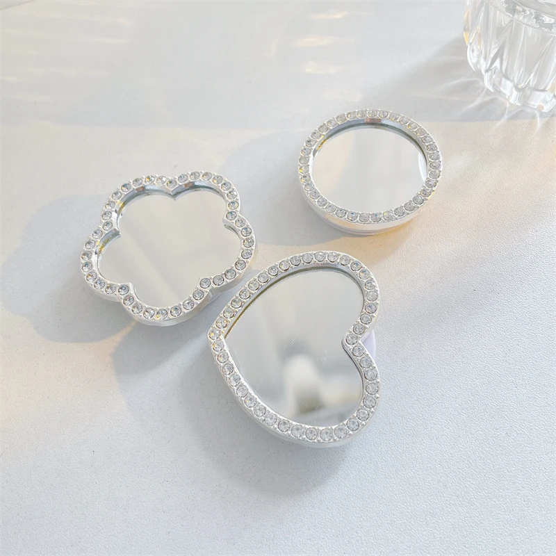 Korean Cute Heart Flower Mirror Griptok Bracket For iPhone 15 14 ...