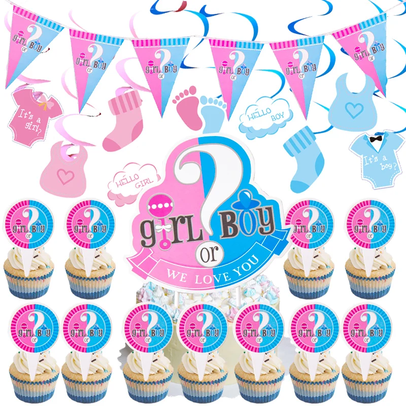 Gender-Reveal-Disposable-Theme-Party-Disposable-Tableware-Party ...
