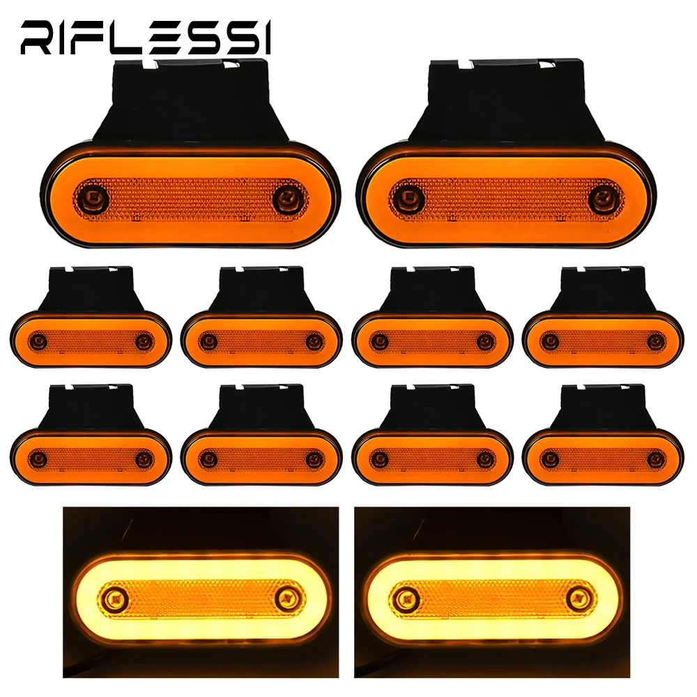 10-x-Trailer-Side-Marker-Lights-Reflector-12V-24V-LED-Truck-Clearance ...