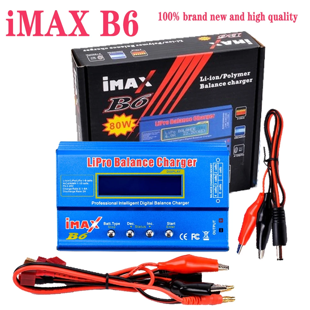 IMAX-cargador de batería B6 con pantalla LCD Digital RC Lipo NiMh, 100% a estrenar, microproceso ...