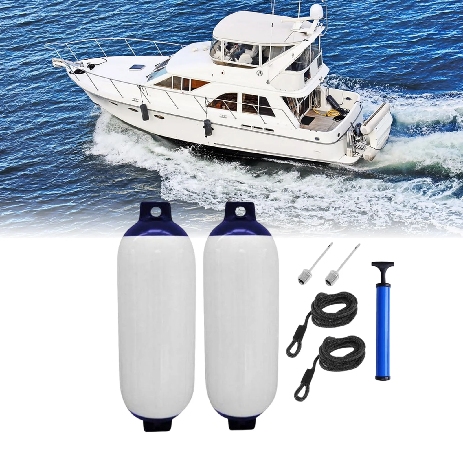 Guardabarros-de-barco-inflable-de-2-piezas-parachoques-con-cuerda-bomba ...