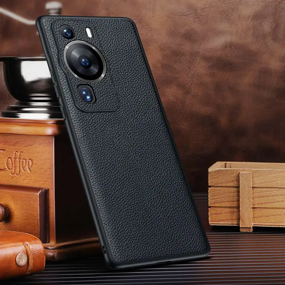 Genuine-Leather-Case-For-Huawei-P60-Pro-Case-3D-Full-Lens-Protection ...