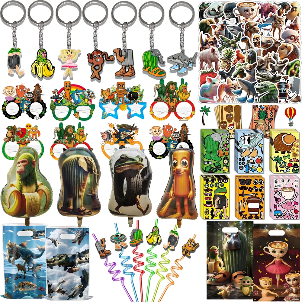 Italian Brainrot Birthday Party Supplies Stickers Keychain for Kid ...