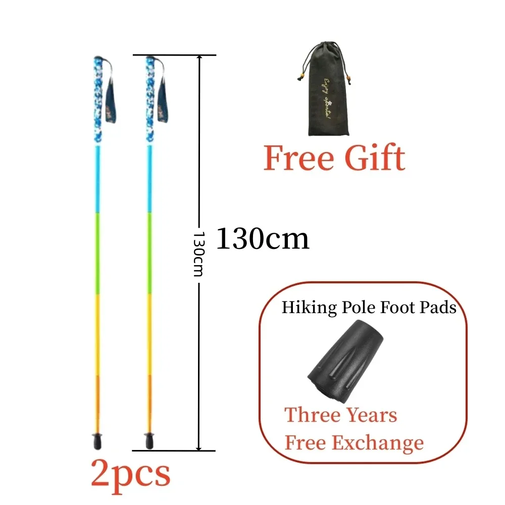 2PCS-Carbon-Fiber-Five-Section-Folding-Hiking-Stick-Ultra-Lightweight ...