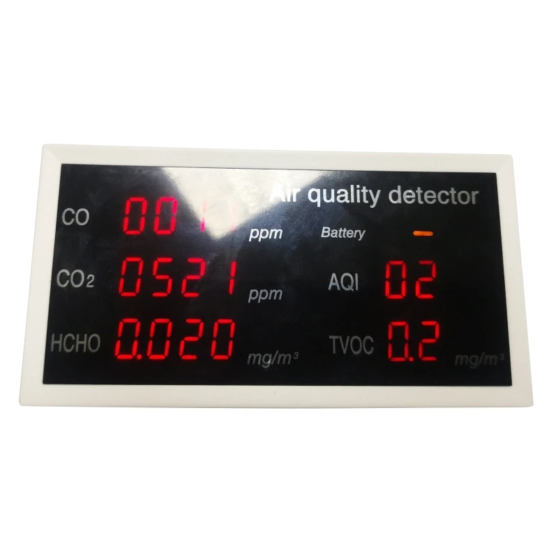 Air Quality Monitor Formaldehyde Detector Indoor Pollution Meter Co2 Hcho Co Sensor Temperature ...