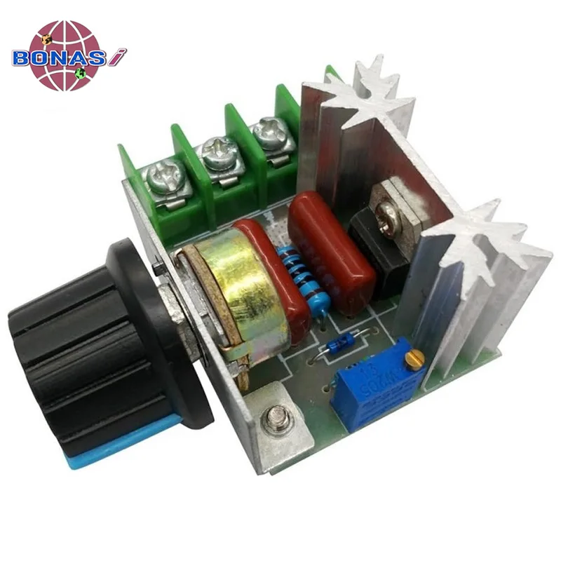 Pmw 모터 속도 제어기 Scr 전압 조정기 디밍 조광기 온도조절기 전자 전압 조정기 모듈 Ac 220v 2000w 25a