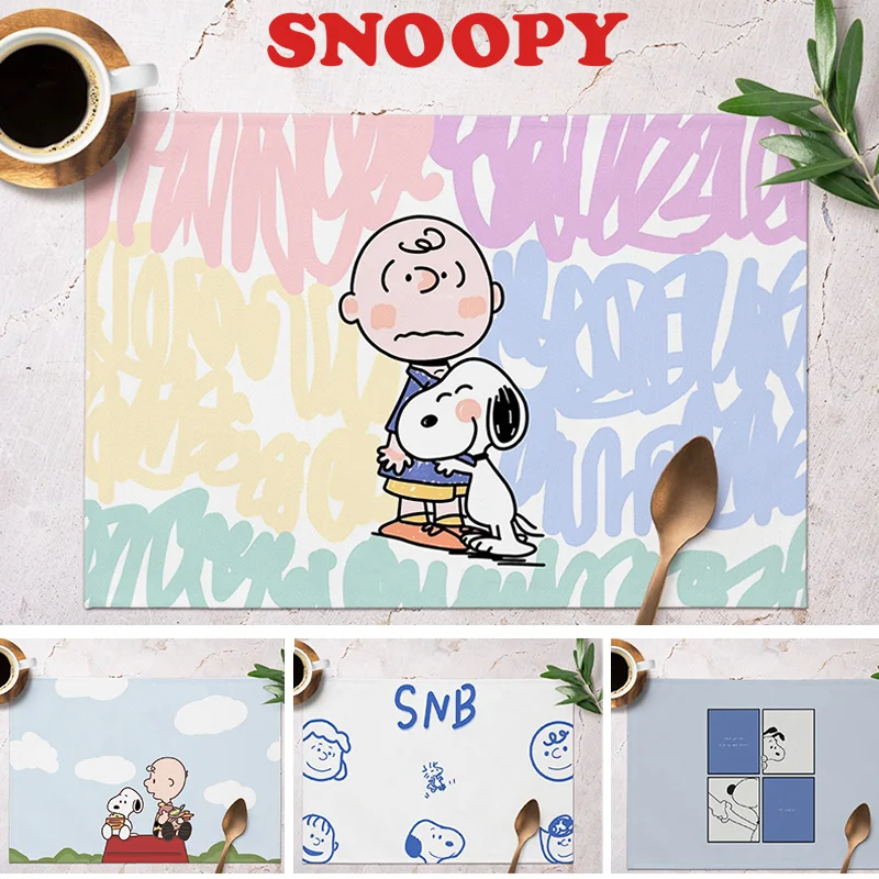 Snoopy-Mantel-de-dibujos-animados-bonito-mantel-de-lino-a-prueba-de ...