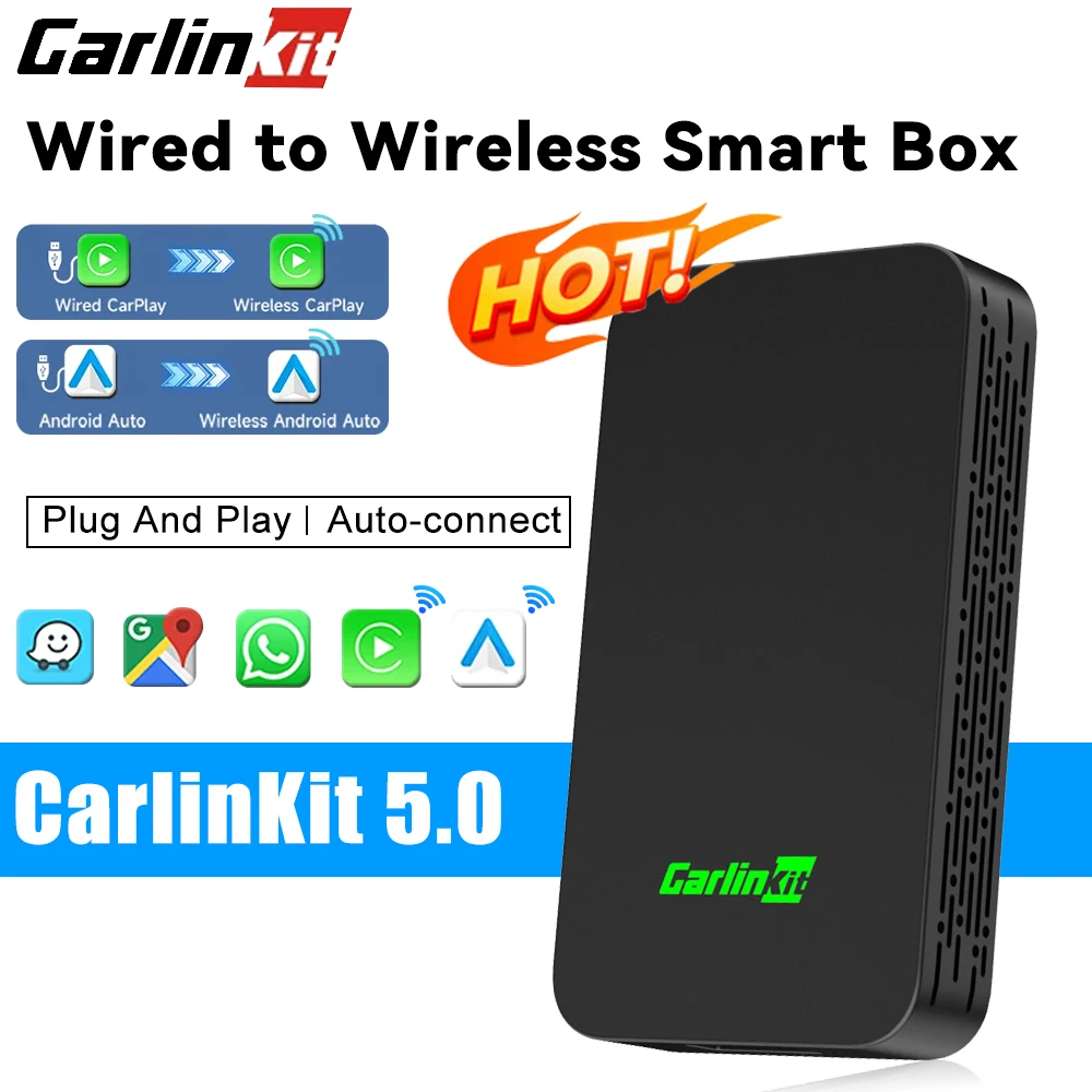 CarlinKit CarPlay sem fio, Android Auto Box, 2.4G, 5.8Ghz, Wi-Fi ...