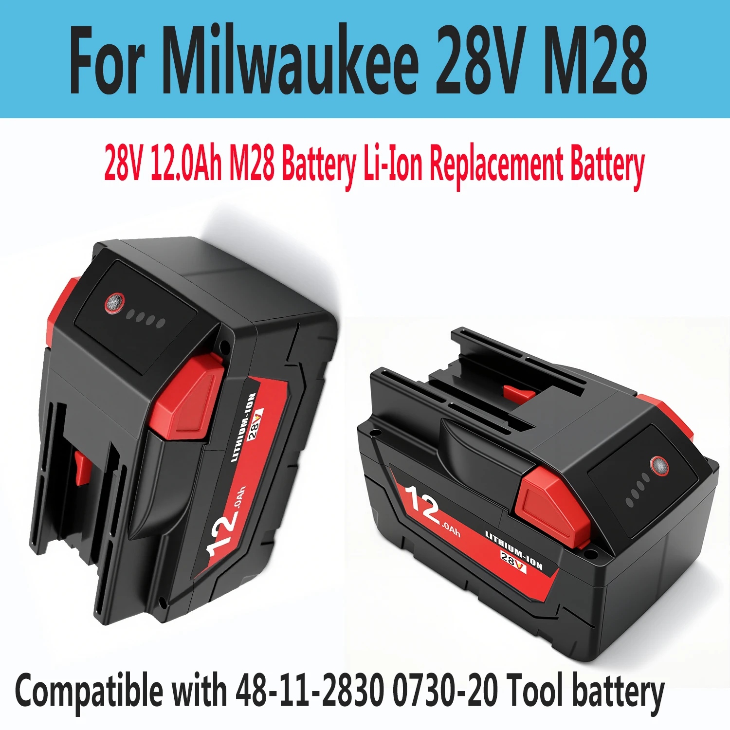 28V 12.0Ah M28 battery replacement Battery For Milwaukee Tool battery ...