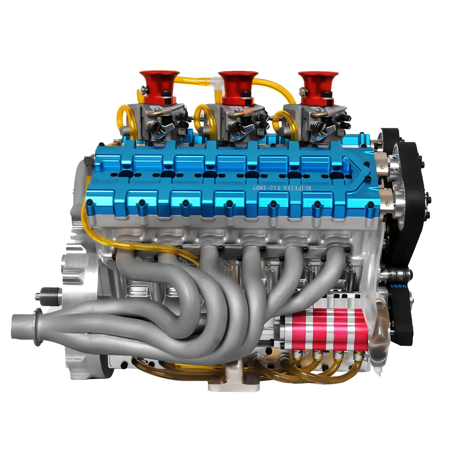180CC V12 Dual-Fuel Fump Gasoline Engine Toy Model, Capable of Reaching ...