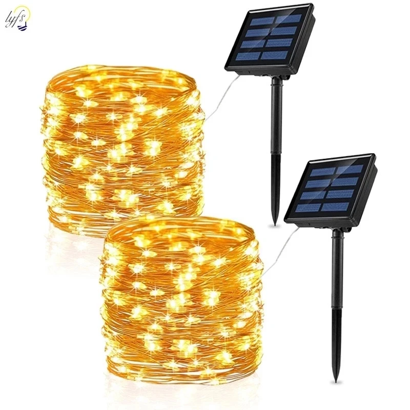 Solar Led Light Outdoor Garden Waterproof Fairy Garland String Lights ...