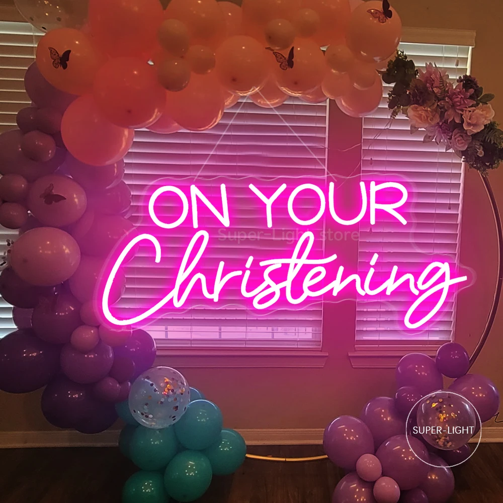 30-INCH-ON-YOUR-Christening-Neon-Sign-Baptism-LED-Light-Sign-For ...