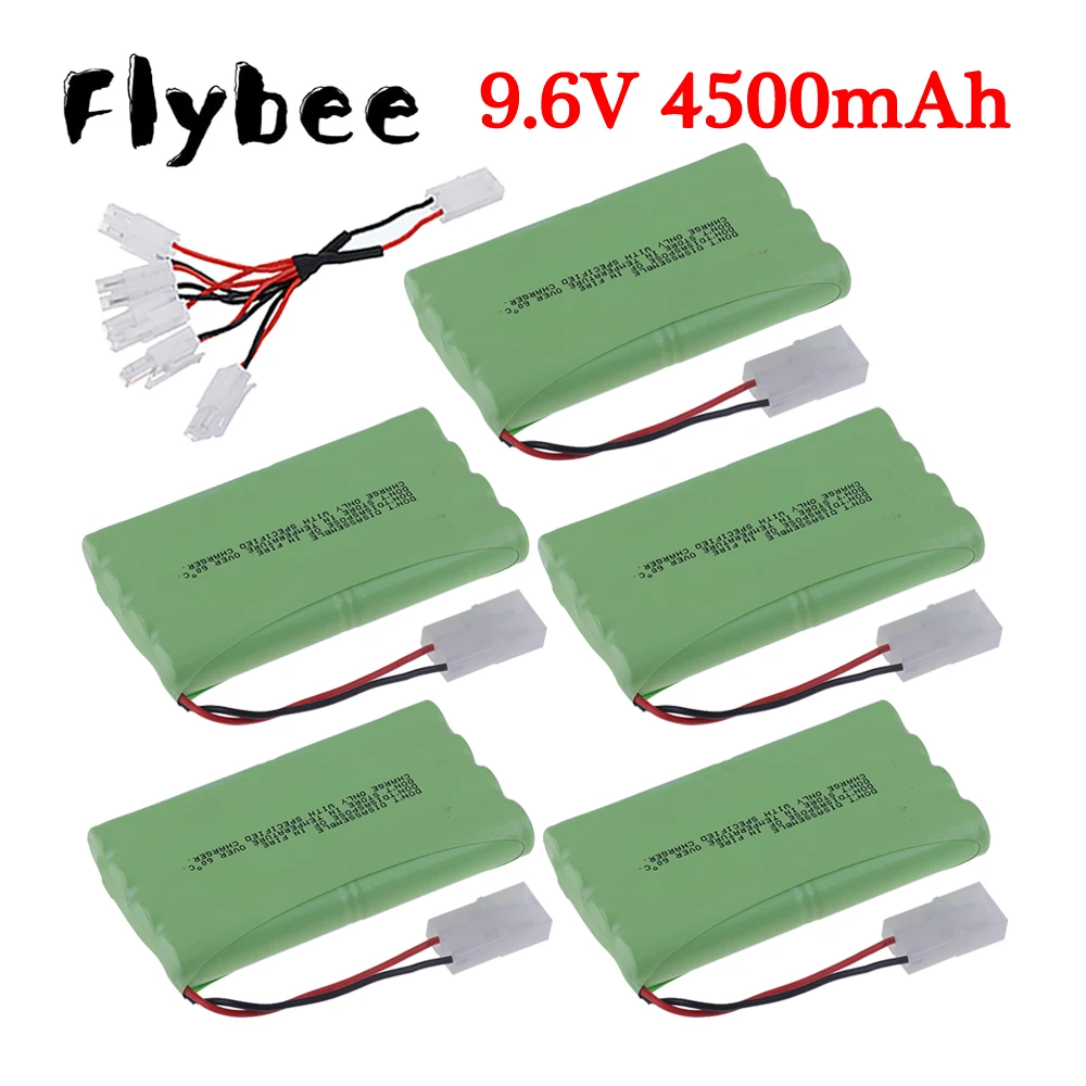 (Tamiya plug) 9.6v 4500mah Battery + 5-in-1 Charger Cable For Rc toys ...