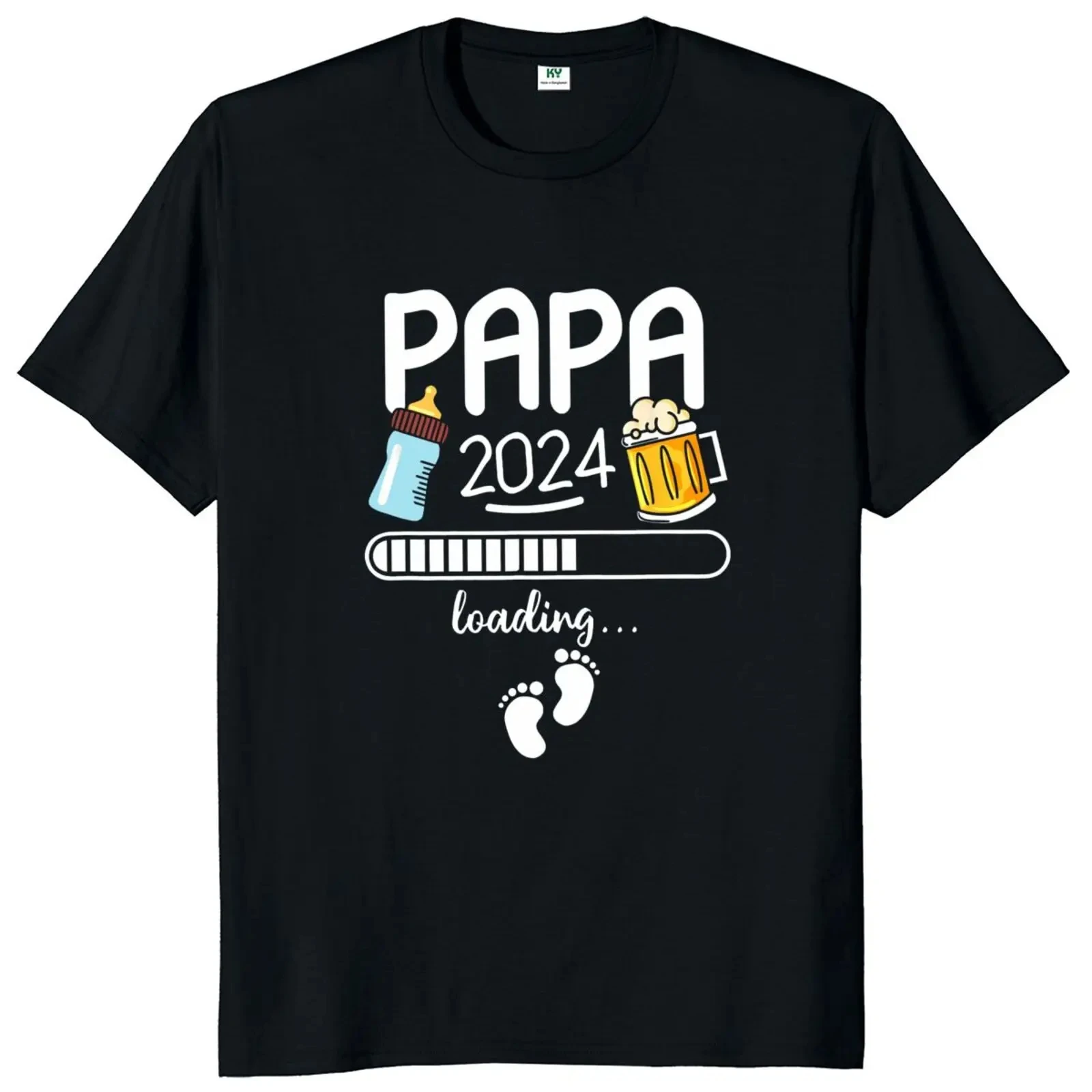 Papa 2024 2025 T Shirt Funny Future Dad Beer Lovers Gift Tee Tops 100% ...