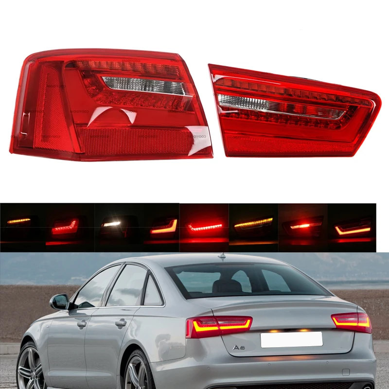 For Audi A6 C7 Sedan 2012 2013 2014 2015 2016 Car LED Rear Tail Light ...