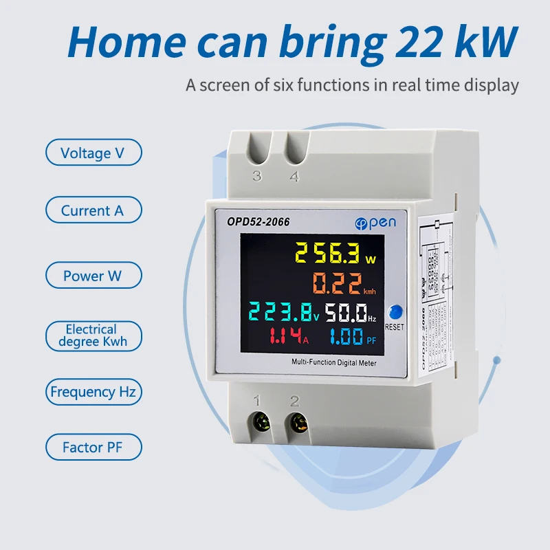 6-IN-1-Display-Smart-Meter-AC-monitor-110V-220V-Voltage-Current-Power ...