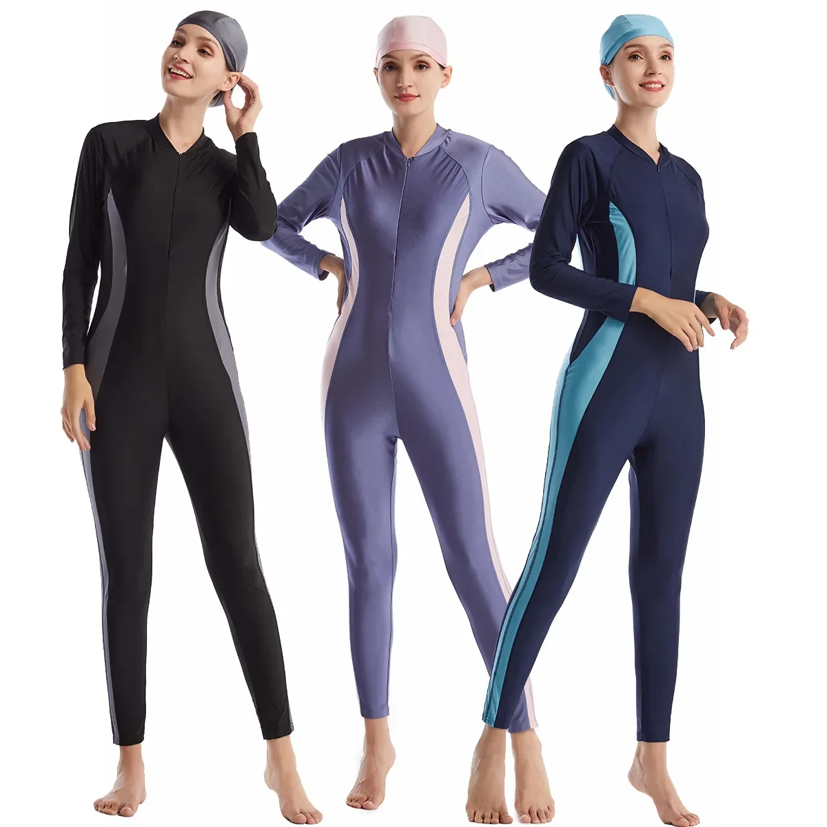 Muslim Swimwear Islamic Full Cover One-Piece Suits Summer Beach Swim ...