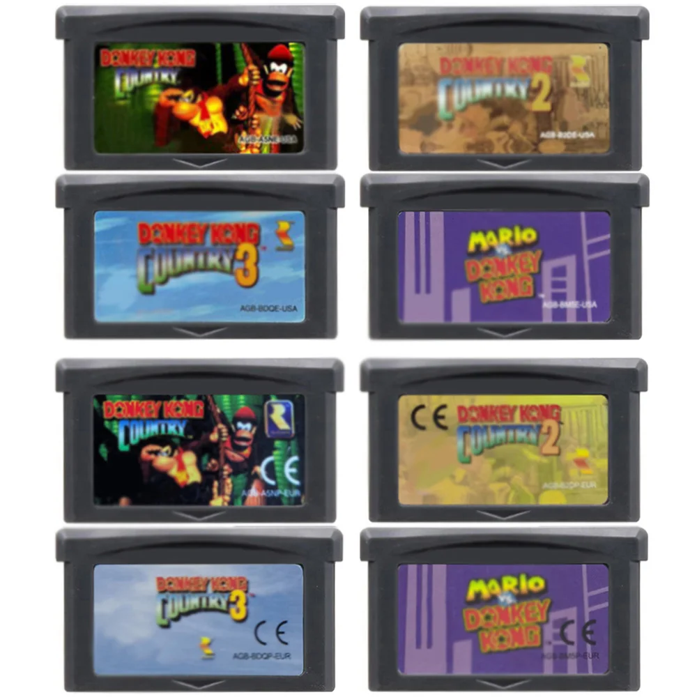 Generic GBA Game Cartridge 32 Bit Video Game Console Card Donkey Kong ...