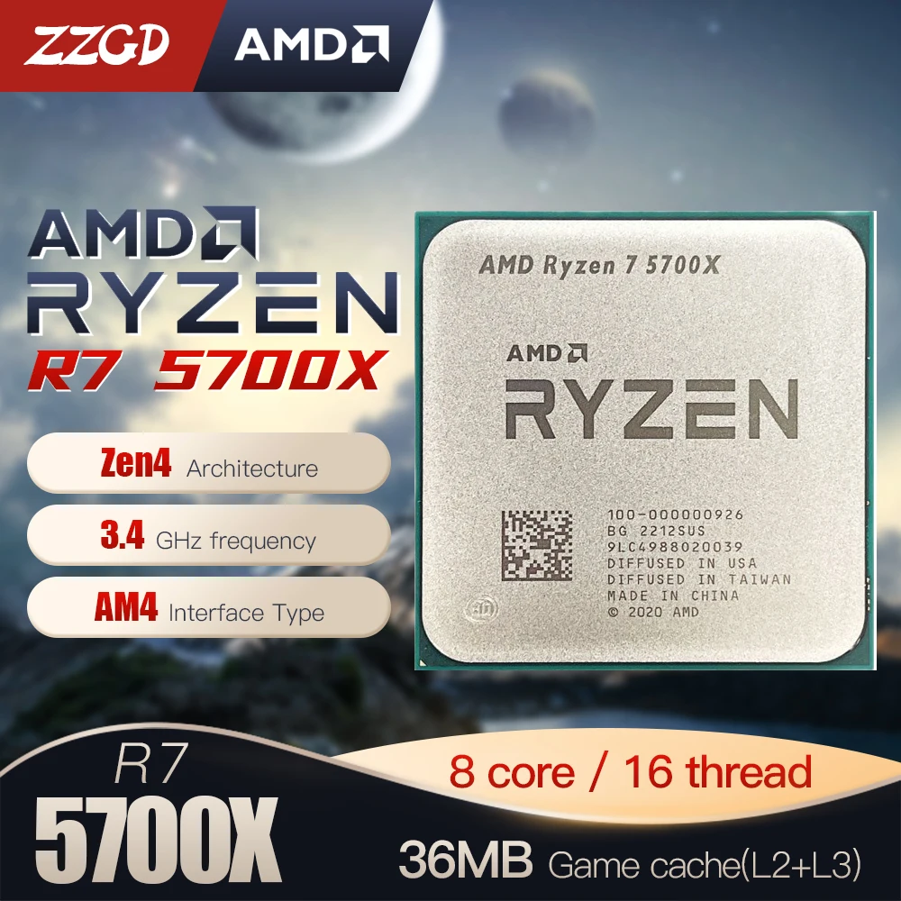 Novo Processador CPU Ryzen 7 5700x R7 5700x R7 5700x, 3.4GHz 8-Core 16 ...
