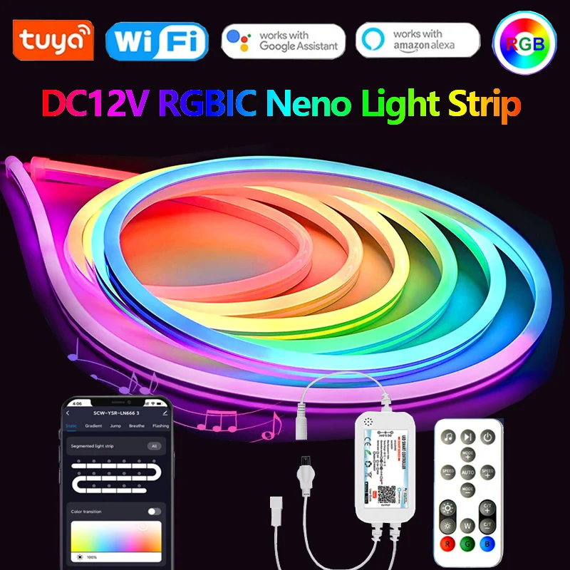 LED Neon RGB Strip Light para decoração interior, WiFi, cor dos sonhos ...