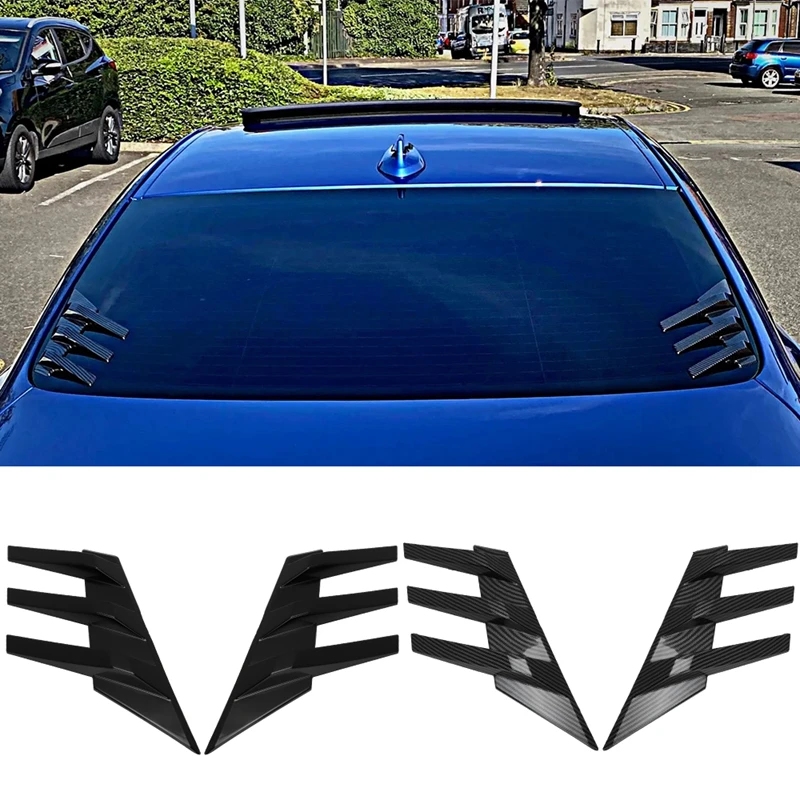 Carbon Fiber Rear Window Side Spoiler Splitter Trim Triangle Louver ...