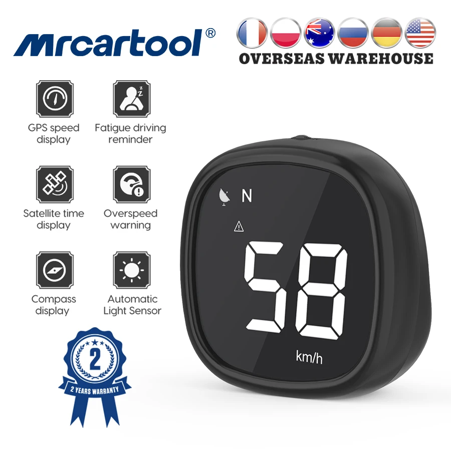 Mrcartool M30 Car Mini Obd Gps Head-up Display Digital Hud Speedometer ...