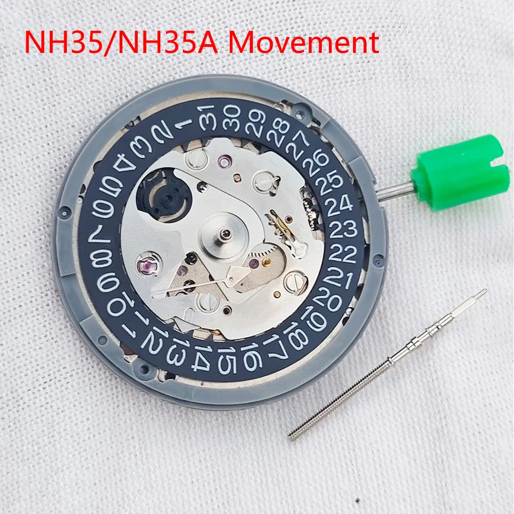 Seiko-NH35-Movement-Japan-Original-NH35A-4R35-3H-Black-Calendar-Watch ...