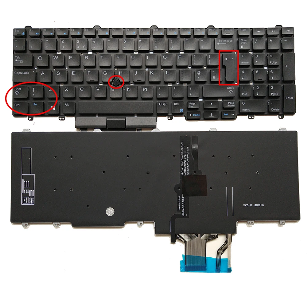 UK-Backlit-Pointer-Keyboard-For-Dell-Latitude-E5550-E5570-5550-5580 ...