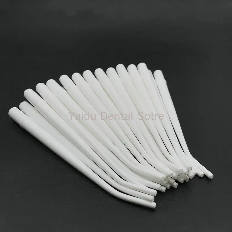 100pcs Disposable Curved Tips Surgical Aspirator Dental Saliva Ejector ...