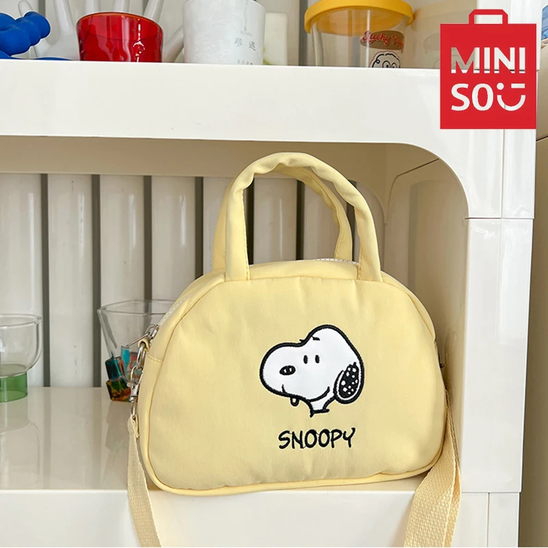MINISO-Snoopy-Women-s-Cute-Small-Handbag-Cartoon-Makeup-Bag-Soft ...