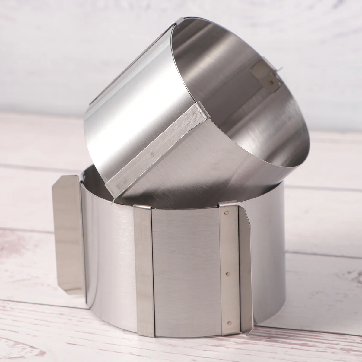 2Pcs-Round-Cake-Ring-Mold-Stainless-Steel-Mousse-Molds-Adjustable-Cake ...