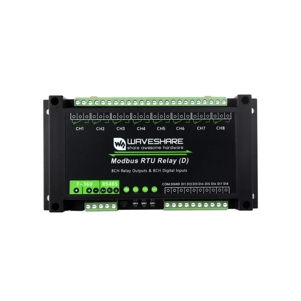 Industrial Modbus Rtu 8 Ch Relay Module D With Digital Input And Rs485