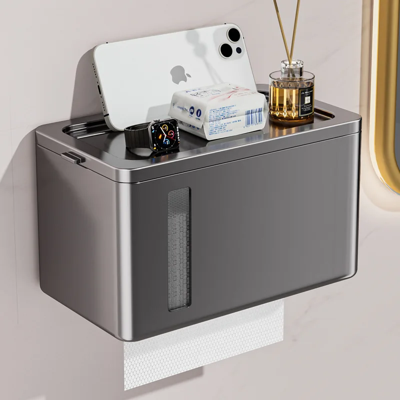 Bathroom Tissue Box Punch-free Toilet Waterproof Face Towel Storage Box ...