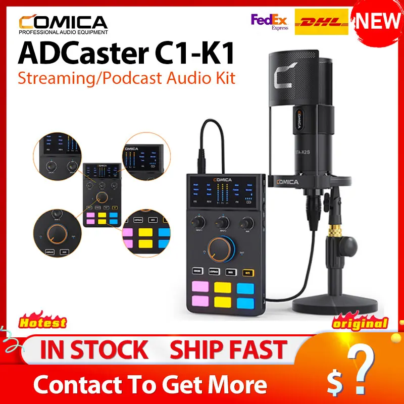 Comica-ADCaster-C1-K1-Audio-Interfaces-Audio-Mixer-Sound-Card-Kit-with ...