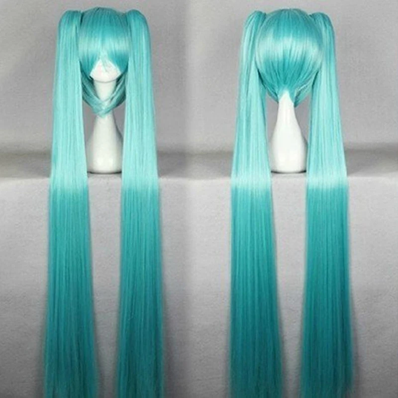 HAIRJOY Synthetic Hair Green Long Straight Cosplay Wig Party Wigs with ...