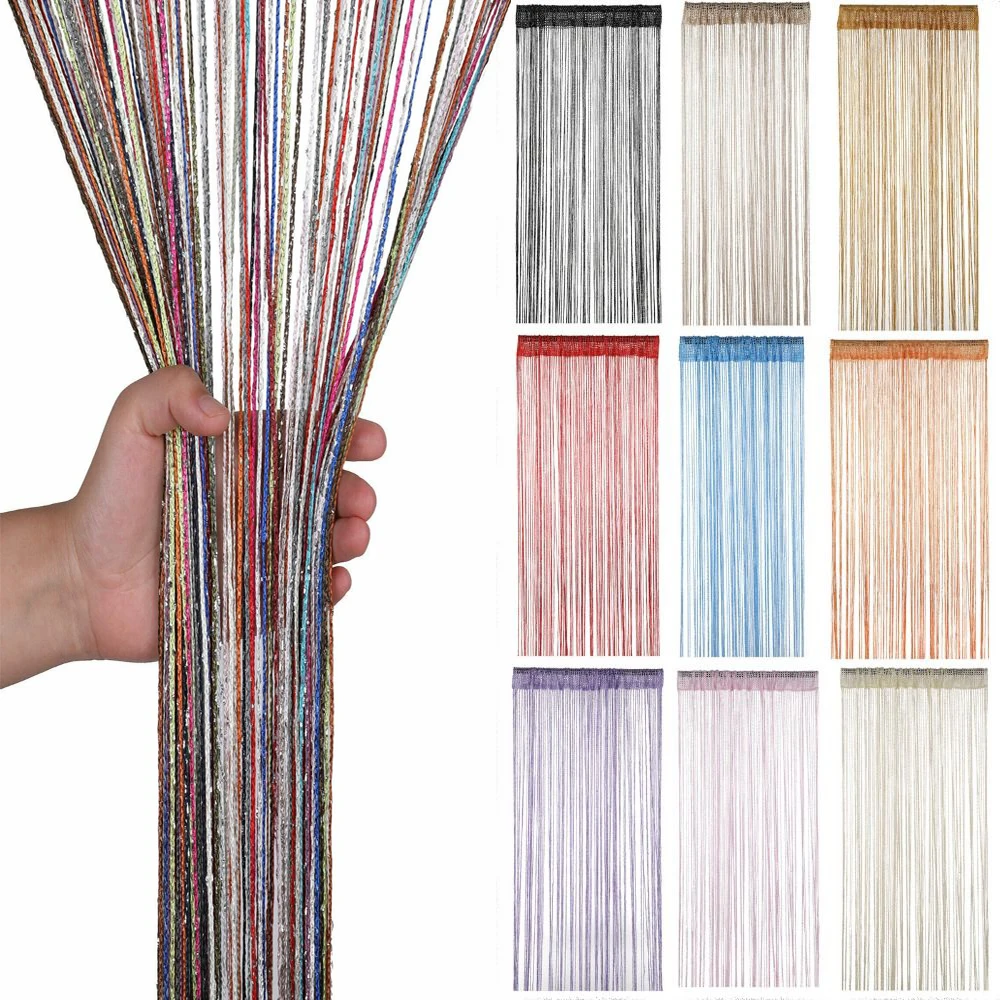 Glitter String Curtain Hanging Beaded Curtains Tassel Door Fly Screen ...