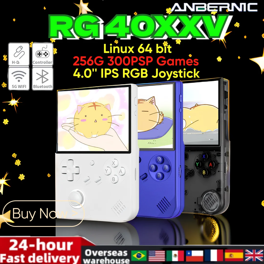 ANBERNIC RG 40XXV Retro Handheld Game Console 64 Bit Linux 4.0-inch IPS ...