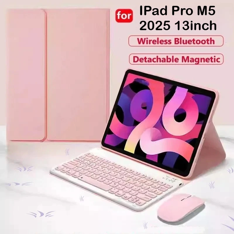 Keyboard Tablet Case for New IPad Pro M5 13Inch 2025 Smart Detachable ...