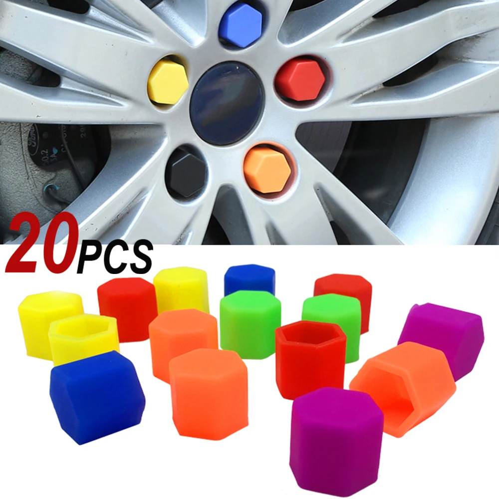 20Pcs-17mm-19mm-21mm-Black-Car-Wheel-Caps-Bolts-Covers-Nuts-Silicone ...