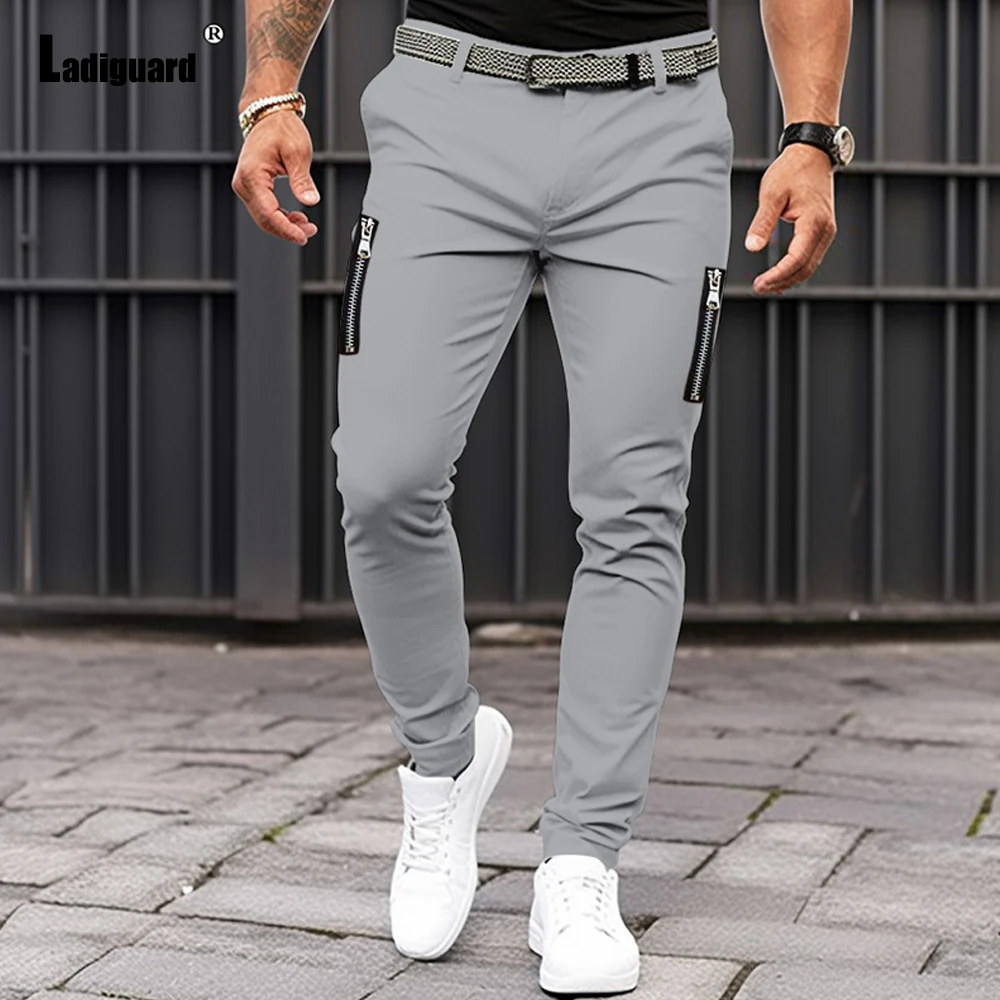 Plus Size 3xl Men's Cargo Pants Solid Grey White Pencil Pants Mens ...