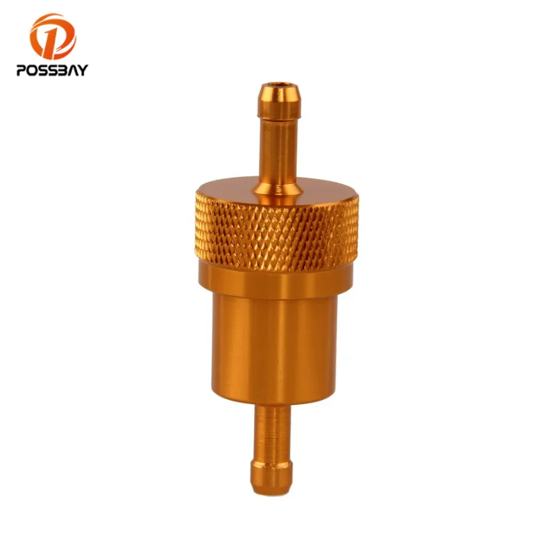 Possbay Gold Aluminum Motorcycle Oil Gas Fuel Filter For Atv Quad Go ...
