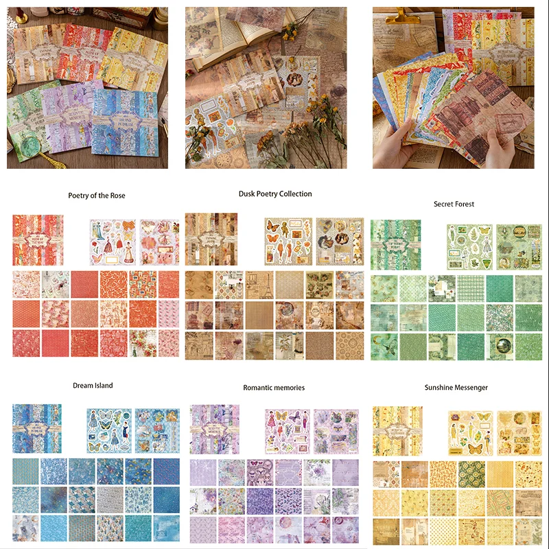 Fresh-Retro-Hand-Tent-Decoration-Background-Paper-Craft-DIY-Album ...