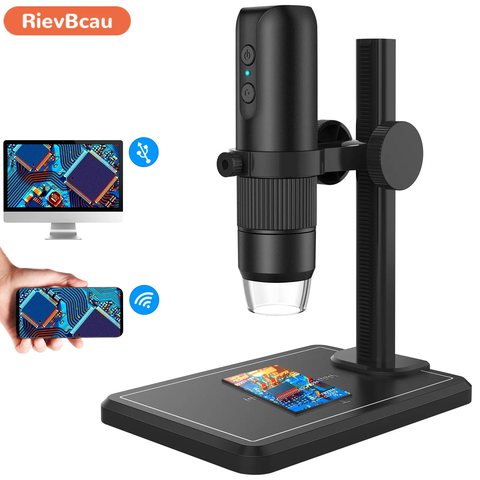 RIEVBCAU-Digital-Microscope-Newest-1600X-Professional-USB-With-8-LED ...
