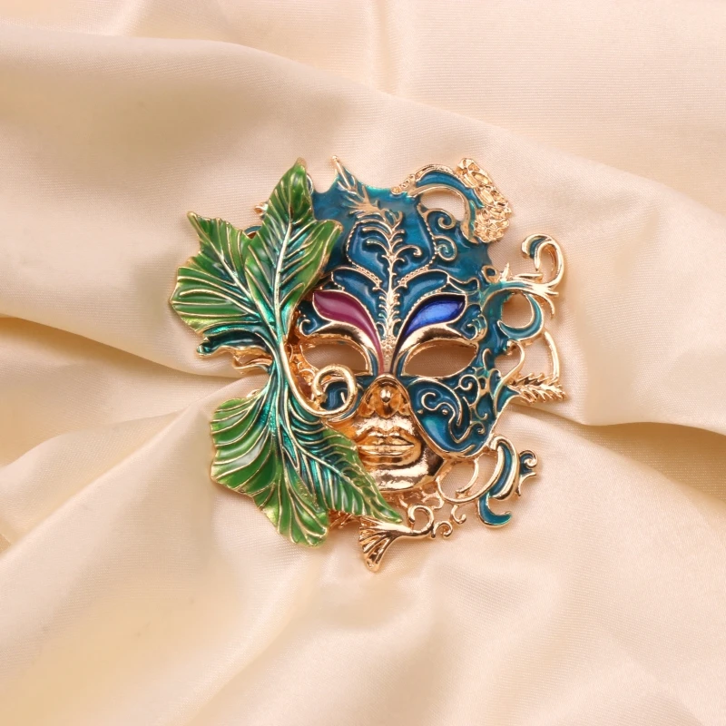 Medieval-Women-Men-Prom-Mask-Enamel-Badges-Brooches-Elegant-Unisex ...