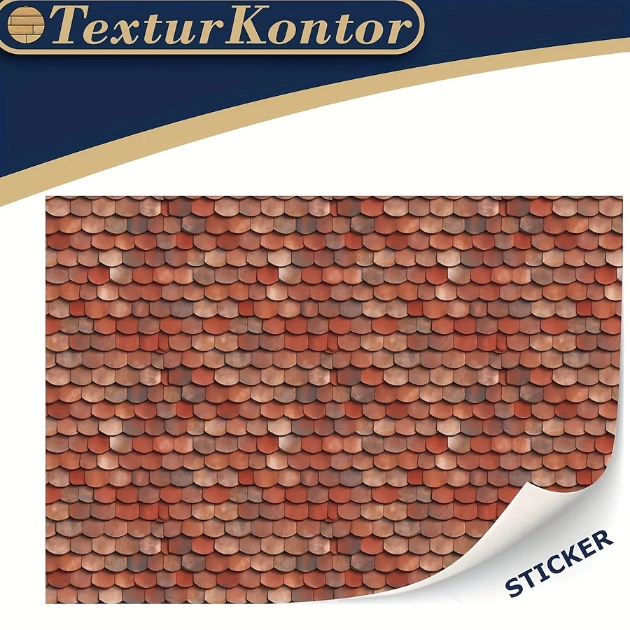 PVC Realistic Brick Roof Stickers Model House Decor Sticker Self ...