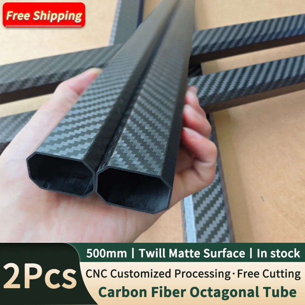 2pcs-30x20x500mm-Carbon-Fiber-Octagonal-Tube-High-Strength-Composite-3K ...