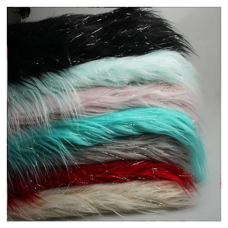 Imitation wool plus bright silk fur faux plush fur fabric for winter ...