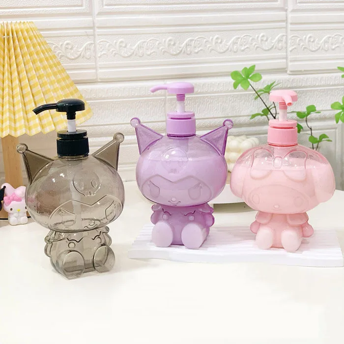 Kawaii-My-Melody-Kuromi-Transparent-Lotion-Bottle-Anime-Sanrio-Girly ...
